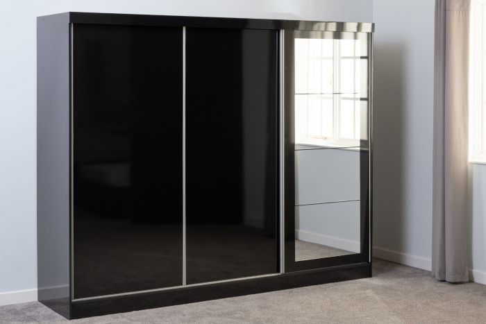 Black gloss wardrobe doors store